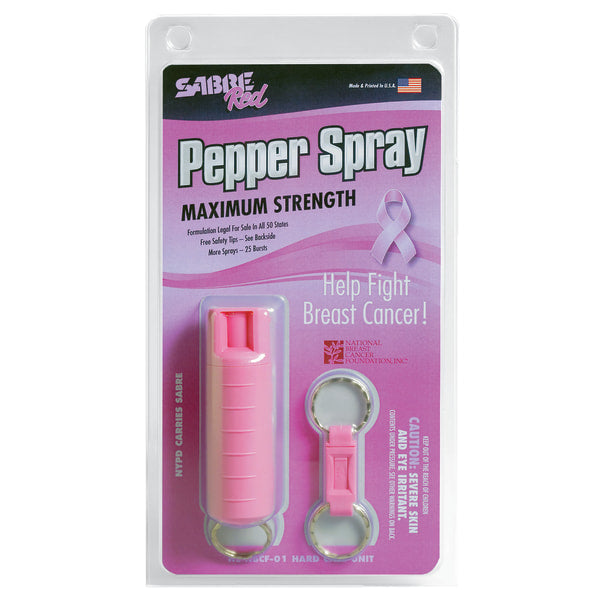 Sabre Pepper Spray With Quick Release Helps Fight Breast Cancer Pink S ...