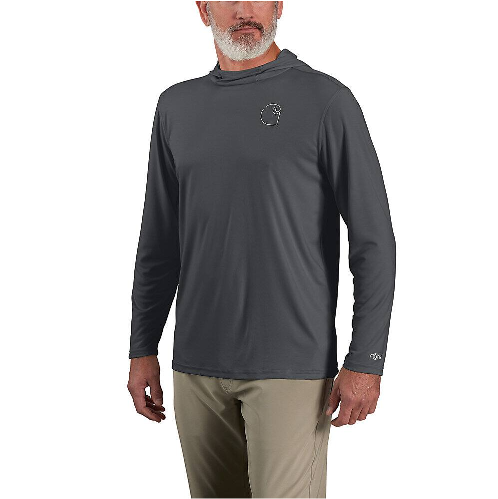 Carhartt Force Sun Defender Lightweight Long-Sleeve Hooded Logo Graphi ...